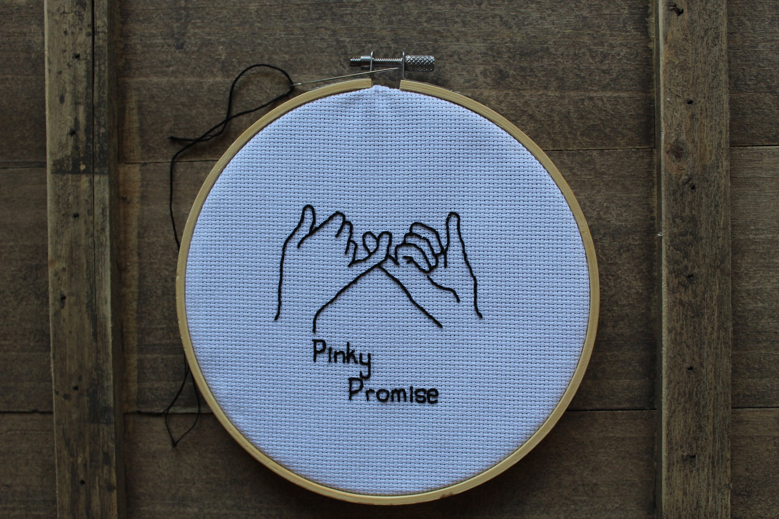 Pinky Promise Hand Embroidered Wall-art - Etsy Hong Kong