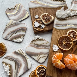 Wood Cutting Board Set Geode Board Geode Crystal Art Decorative Board ...