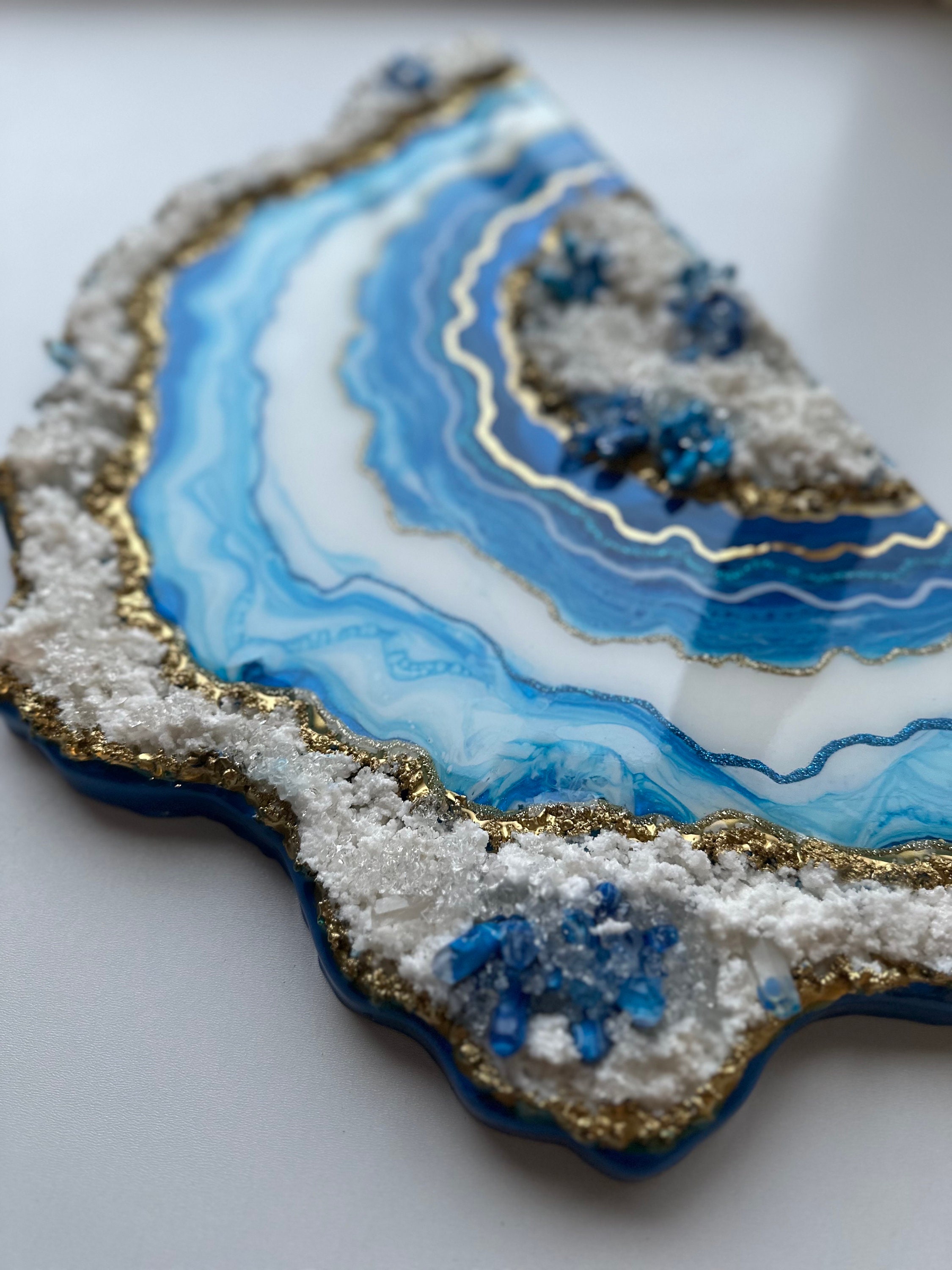 Geode Wall Picture, Wall Painting, Geode Wall, Wall Decor Blue ...
