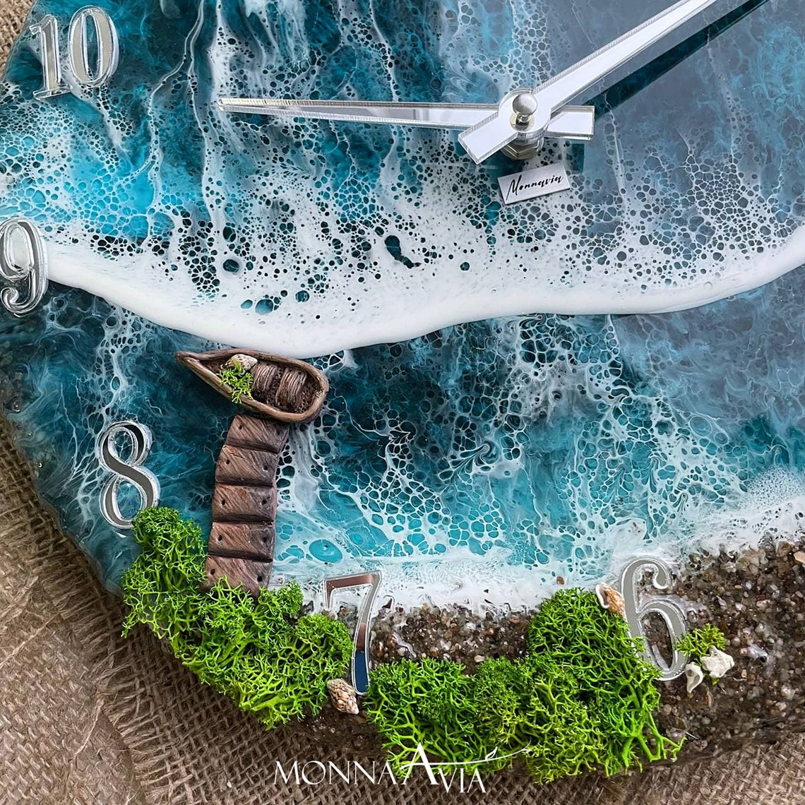 Resin Ocean Clock, Wall Art, Living Room Decor, Apartment Decor, First ...