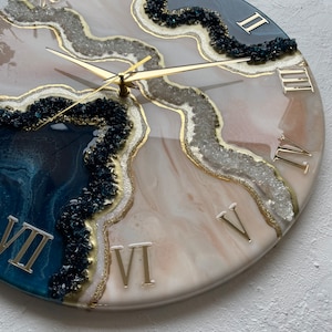 Geode Resin Clock Resin Art Wall Clock Unique Home Decor Wedding Gift ...