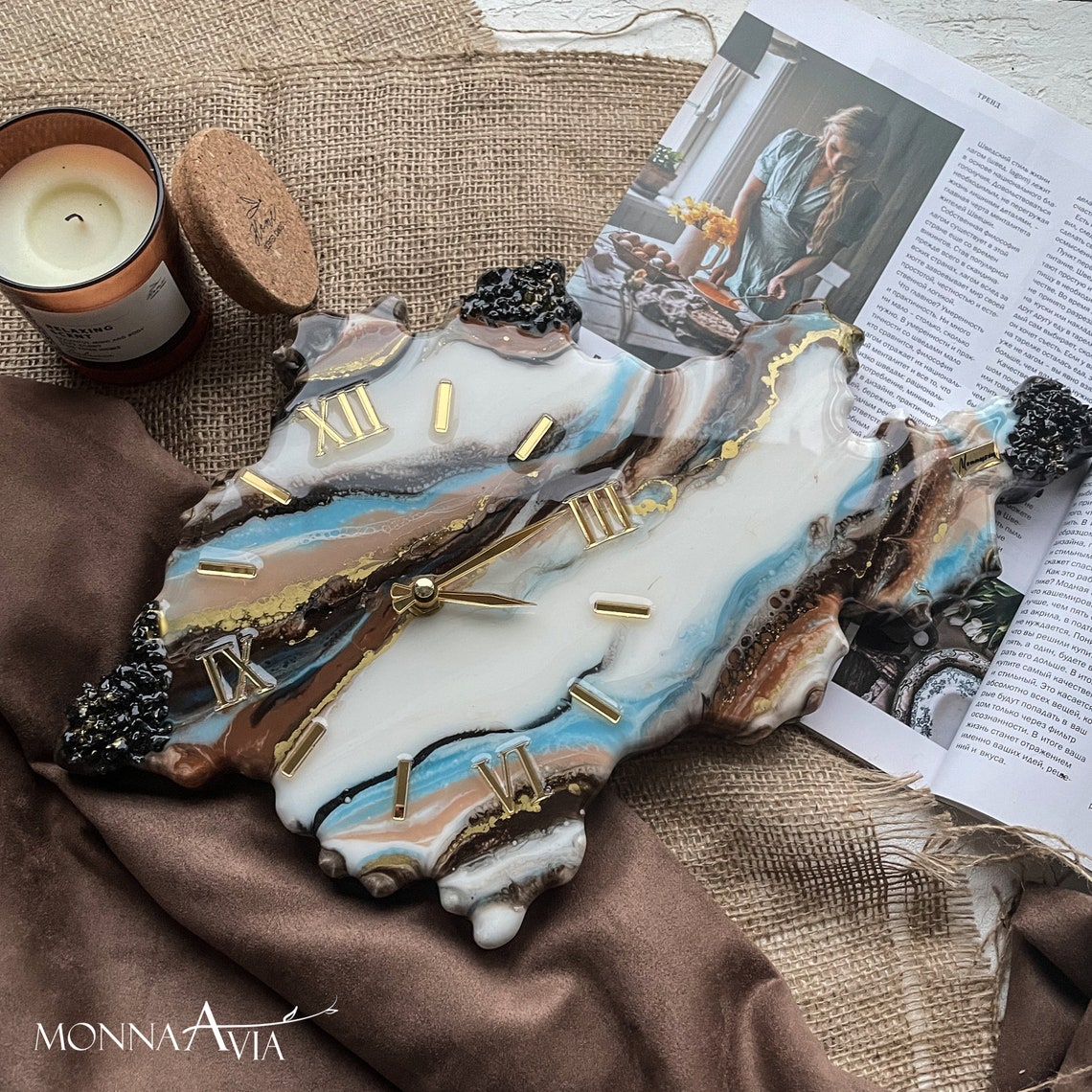 Geode Wall Clock Epoxy Resin Wall Clock Housewarming Gift - Etsy