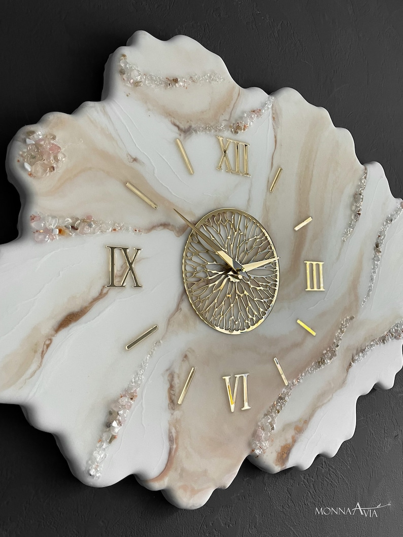 Geode Matte Wall Clock Epoxy Resin Wall Clock Unique Wall - Etsy