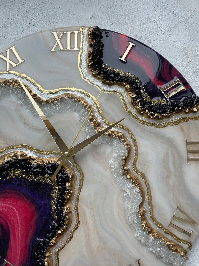 Resin Geode Clock Geode Painting Resin Art Clock Abstract - Etsy