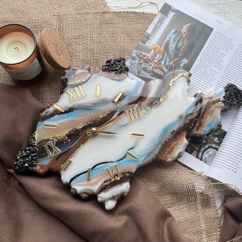 Geode Wall Clock Epoxy Resin Wall Clock Housewarming Gift - Etsy