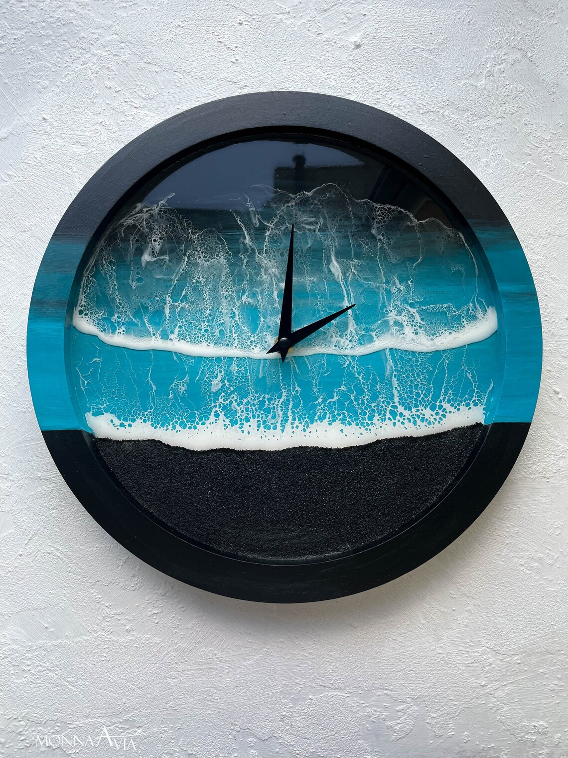 Epoxy Clock in Sea Technique Epoxy Wall Clock Clock Whith - Etsy