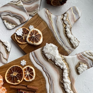 Wood Cutting Board Set Geode Board Geode Crystal Art Decorative Board ...
