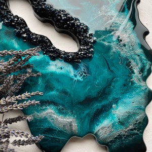 Geode Wall Picture, Wall Painting, Geode Wall, Ocean Silver Geode ...