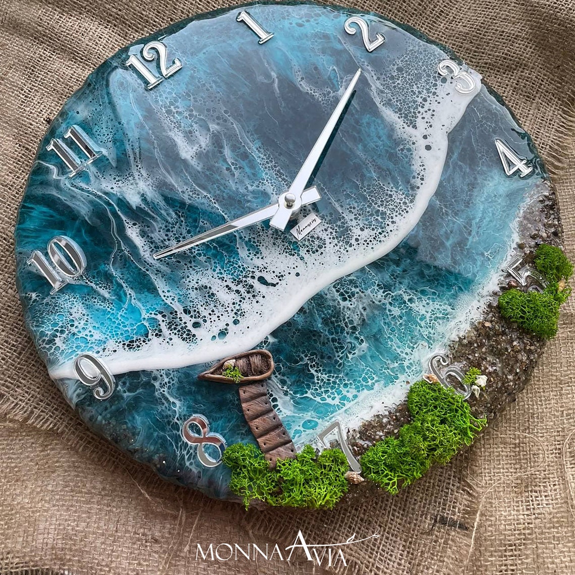 Resin Ocean Clock, Wall Art, Living Room Decor, Apartment Decor, First ...