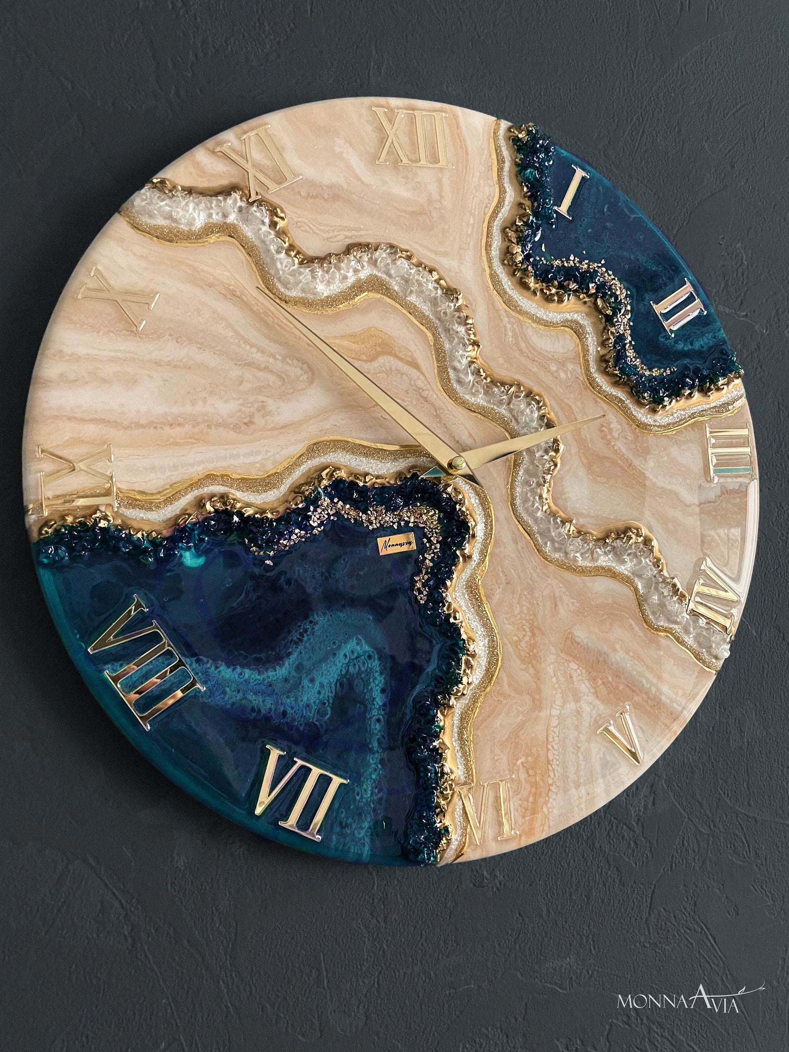 Resin Geode Clock Geode Painting Resin Art Clock Abstract - Etsy