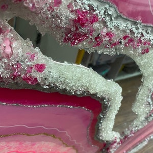 Resin Wall Picture Geode Art Crystal Art Fuchsia Housewarming Gift ...