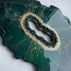 Geode Wall Picture, Wall Painting, Geode Wall, Emerald Gold Geode ...