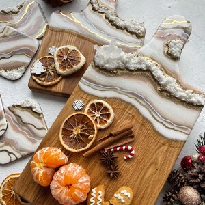 Wood Cutting Board Set Geode Board Geode Crystal Art Decorative Board ...