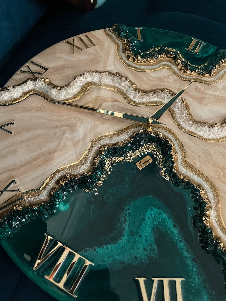 Resin Geode Clock Geode Painting Resin Art Clock Abstract - Etsy