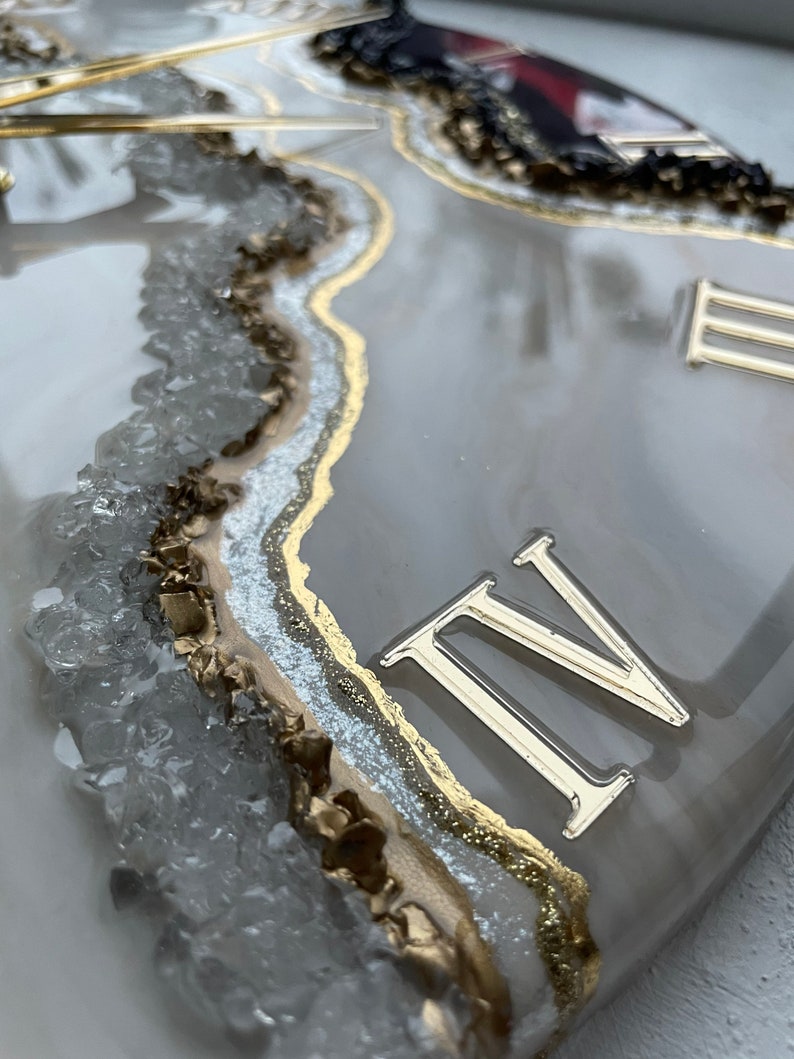 Resin Geode Clock Geode Painting Resin Art Clock Abstract - Etsy