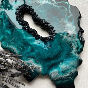 Geode Wall Picture, Wall Painting, Geode Wall, Ocean Silver Geode ...