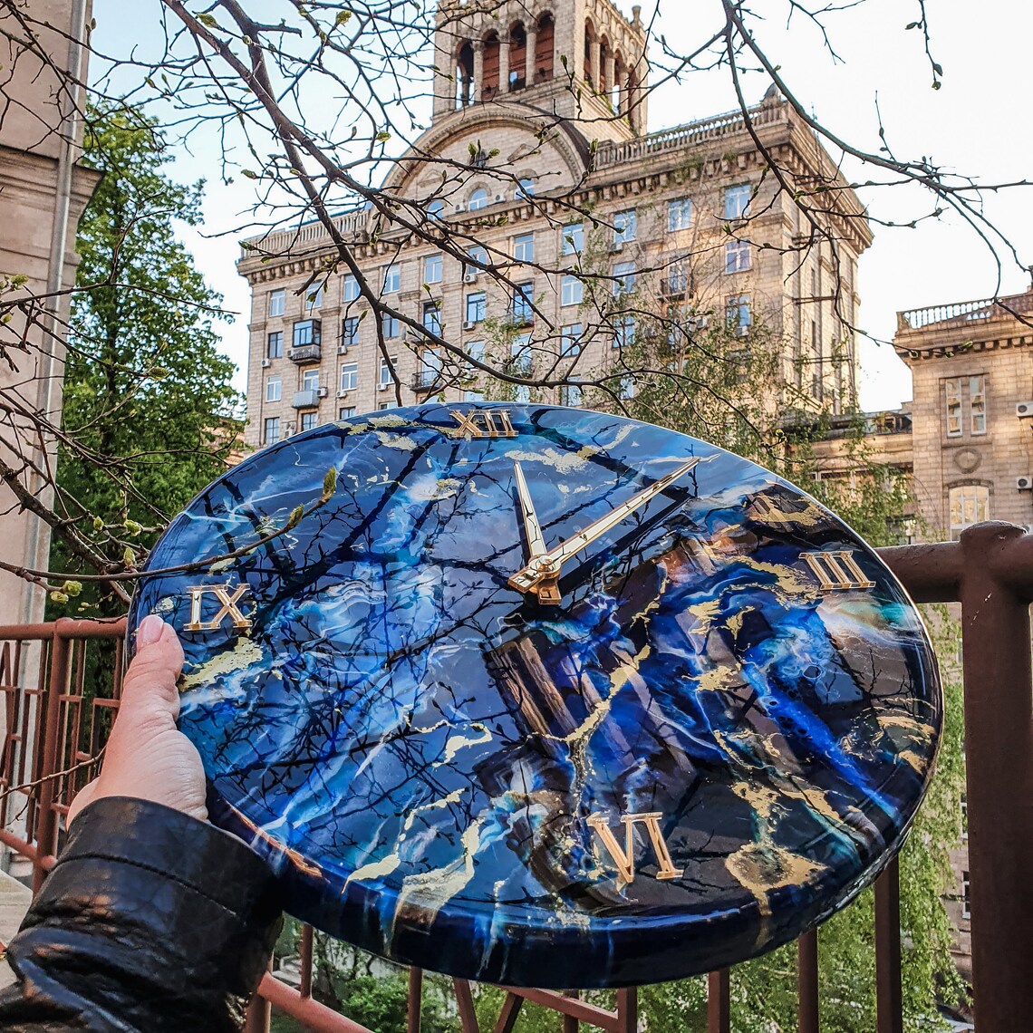 Wall Clock Unique Resin Art Modern Wall Clock Abstract Wall - Etsy