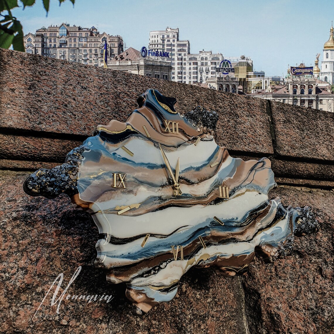 Geode Wall Clock Epoxy Resin Wall Clock Housewarming Gift - Etsy