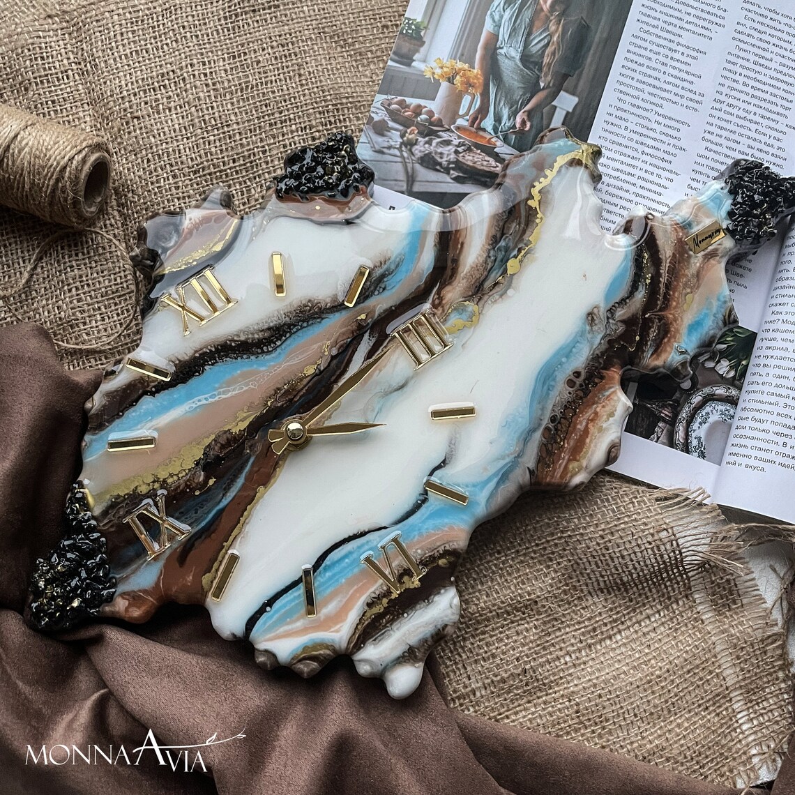 Geode Wall Clock Epoxy Resin Wall Clock Housewarming Gift - Etsy