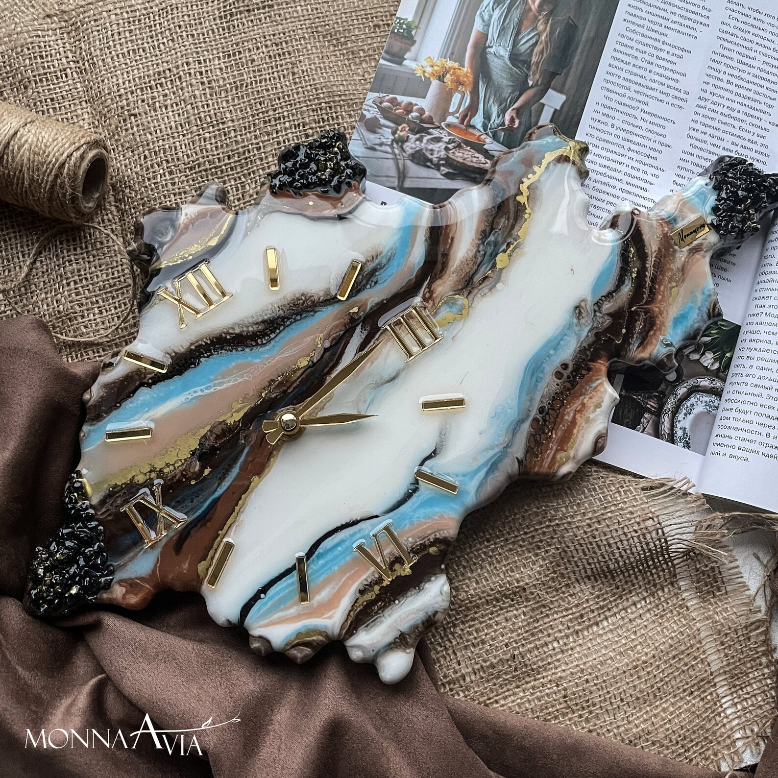 Geode Wall Clock Epoxy Resin Wall Clock Housewarming Gift - Etsy