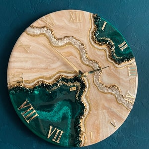 Resin Geode Clock Geode Painting Resin Art Clock Abstract - Etsy