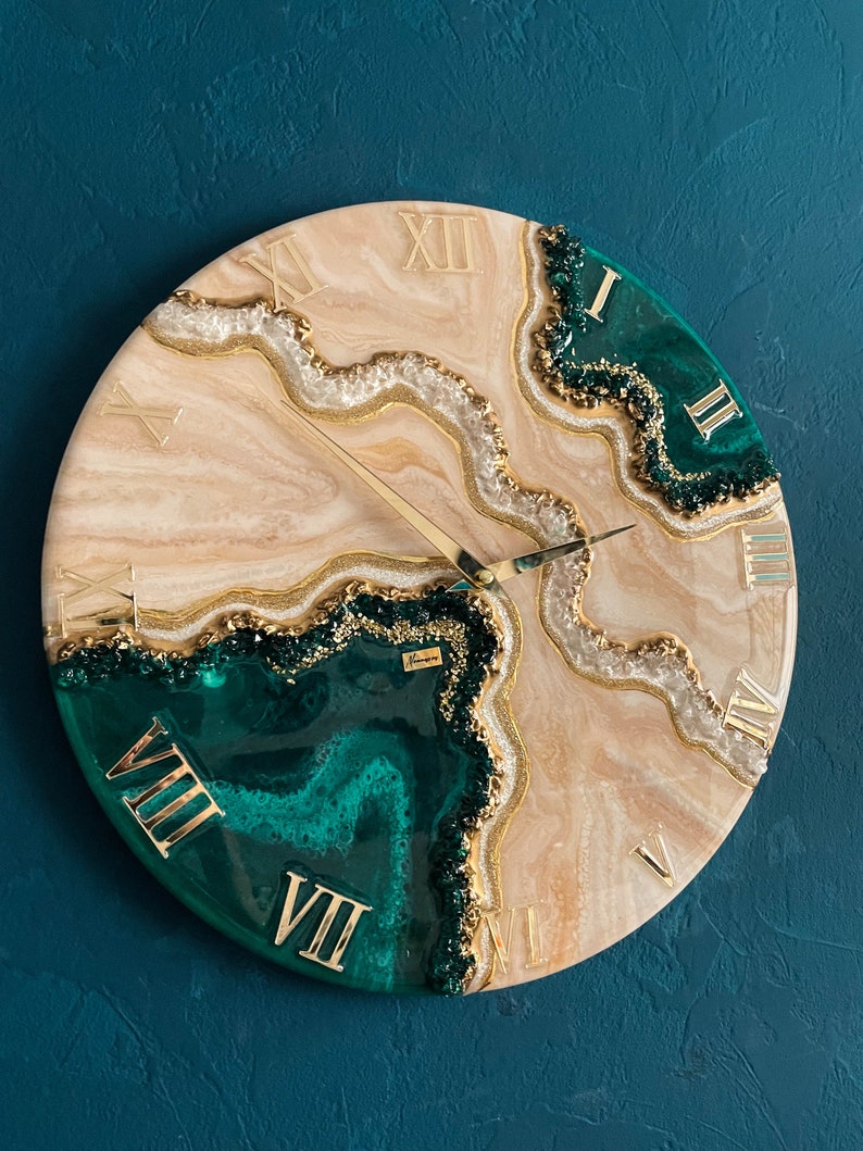 Resin Geode Clock Geode Painting Resin Art Clock Abstract - Etsy