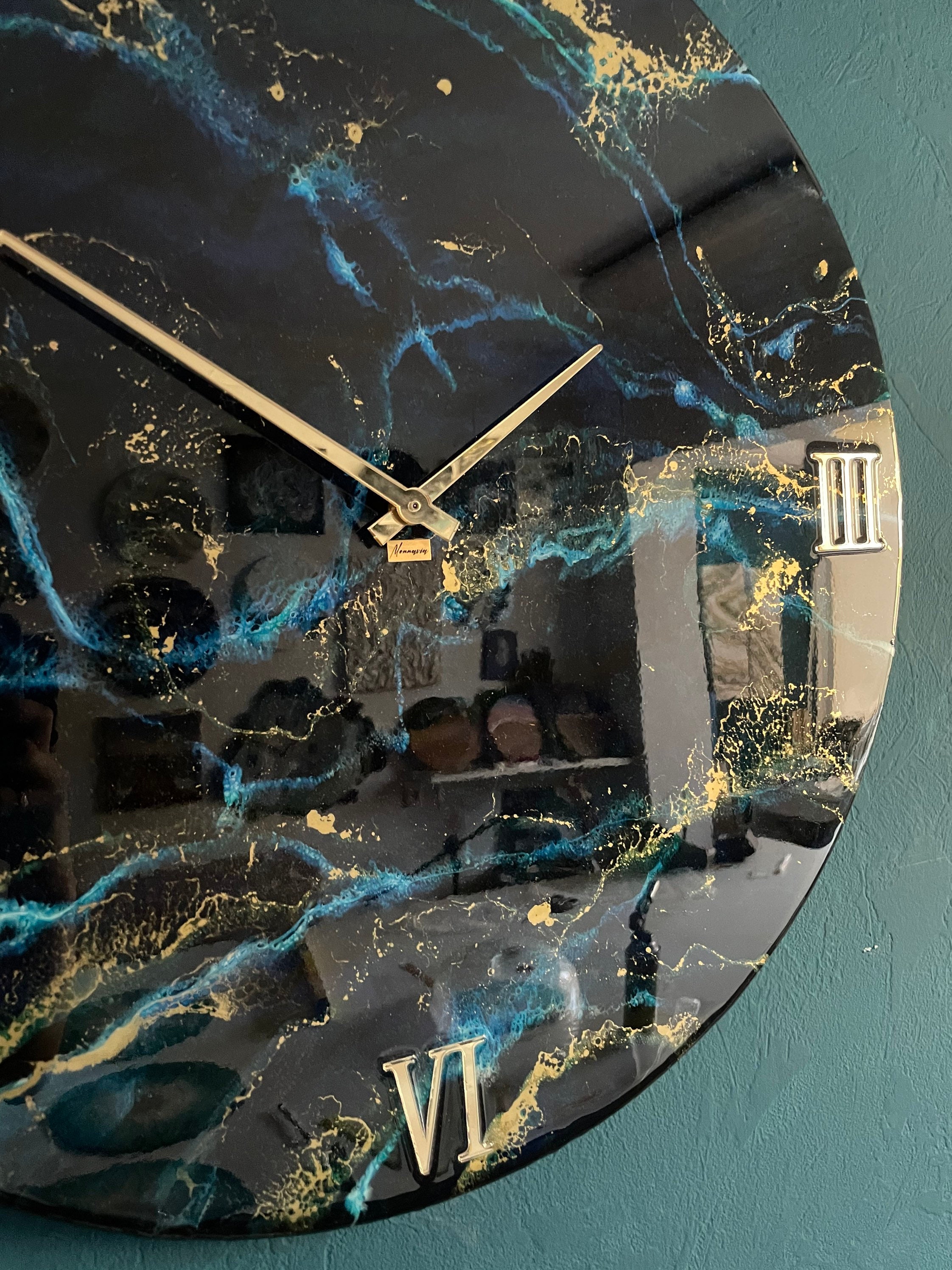 Wall Clock Unique Resin Art Modern Wall Clock Abstract Wall - Etsy
