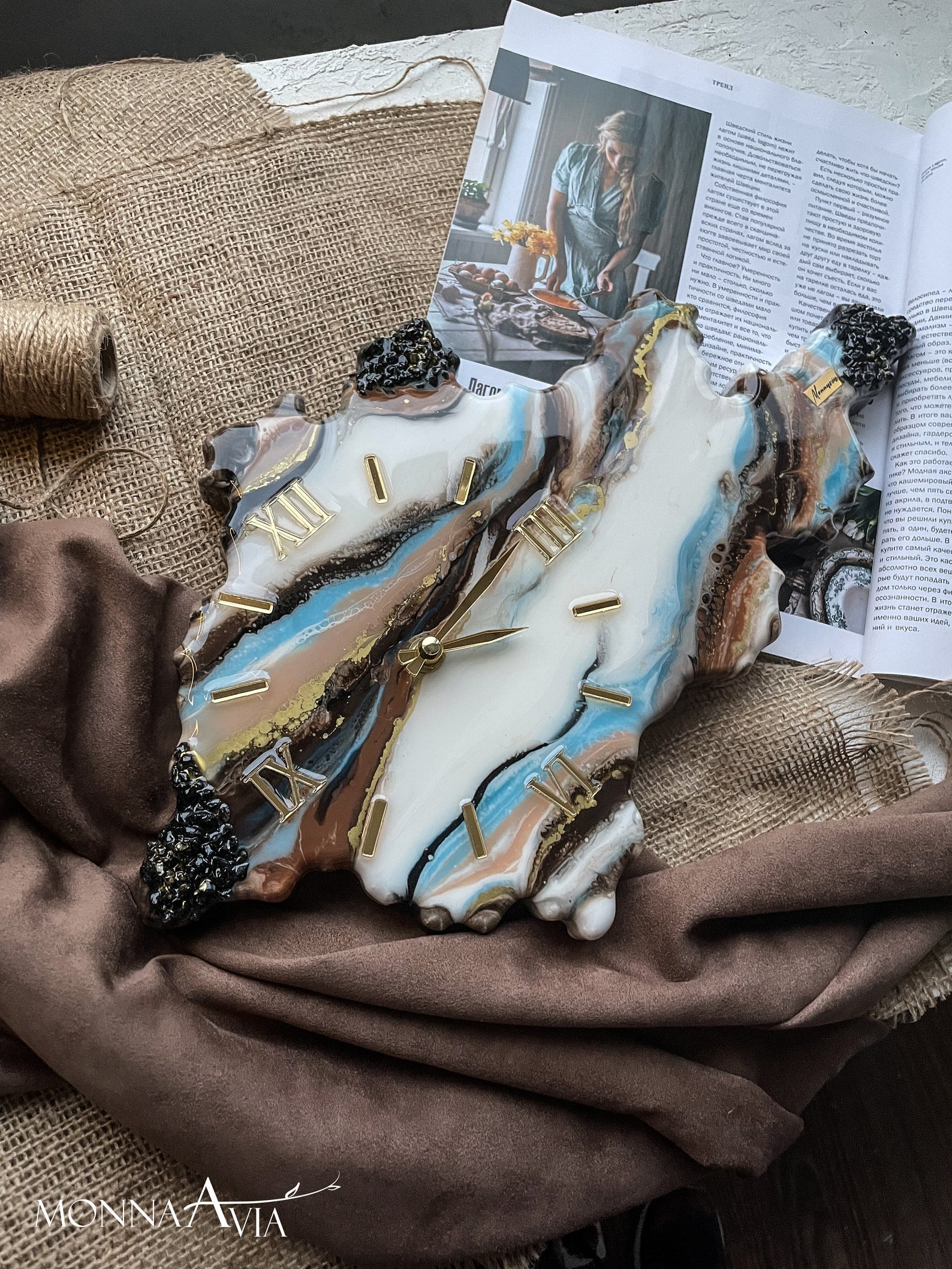 Geode Wall Clock Epoxy Resin Wall Clock Housewarming Gift - Etsy