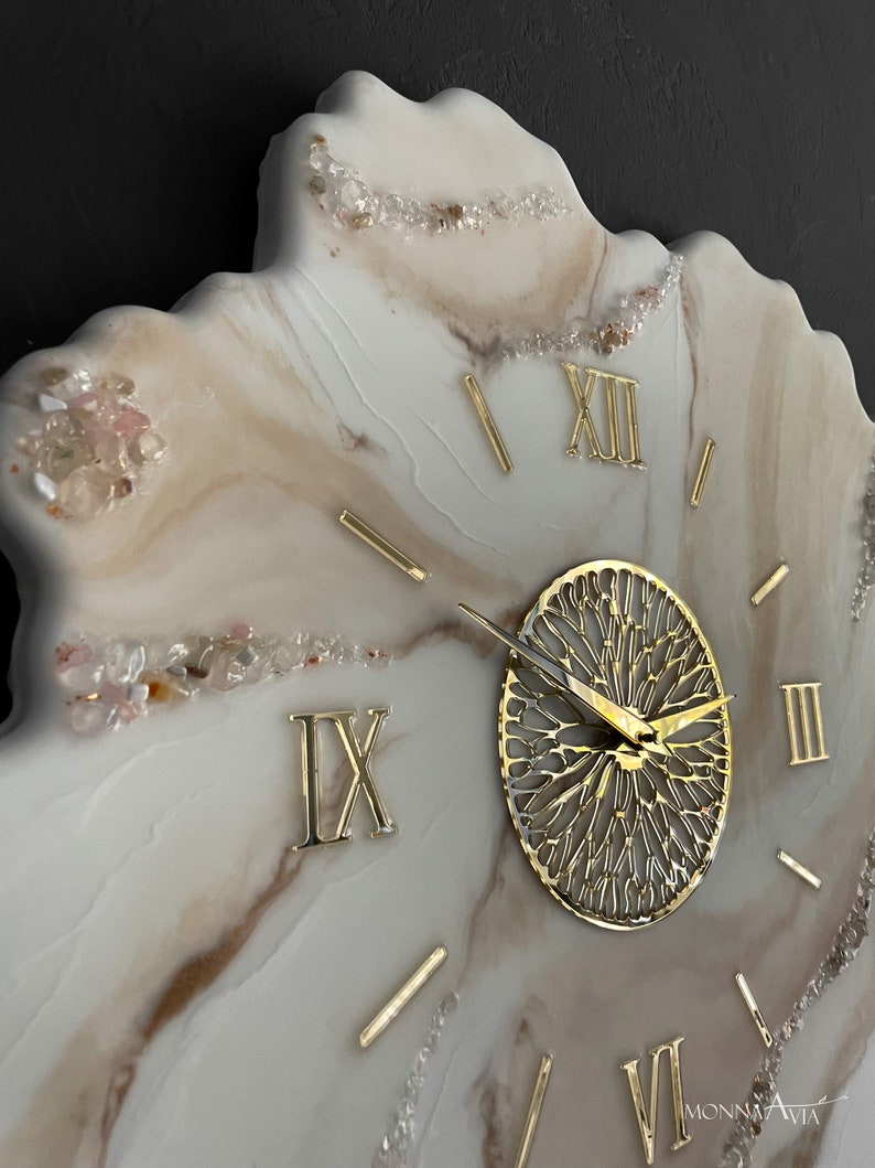 Geode Matte Wall Clock Epoxy Resin Wall Clock Unique Wall - Etsy