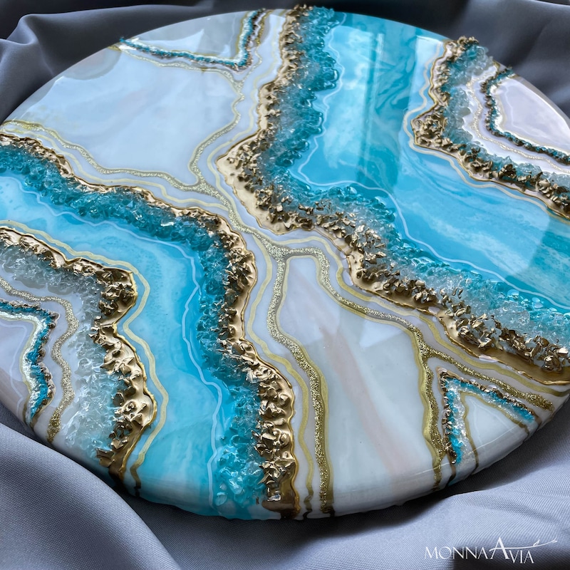 Blue Resin Wall Art - Etsy