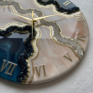 Geode Resin Clock Resin Art Wall Clock Unique Home Decor Wedding Gift ...