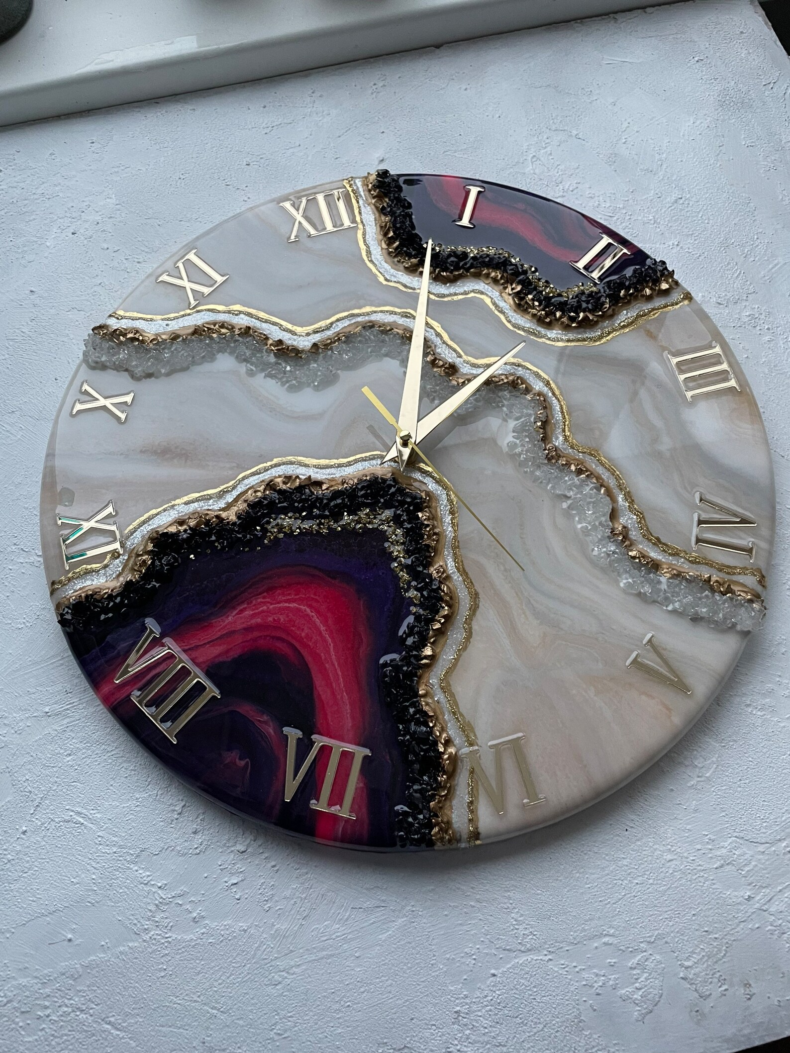 Resin Geode Clock, Geode Painting, Resin Art Clock, Abstract Painting ...