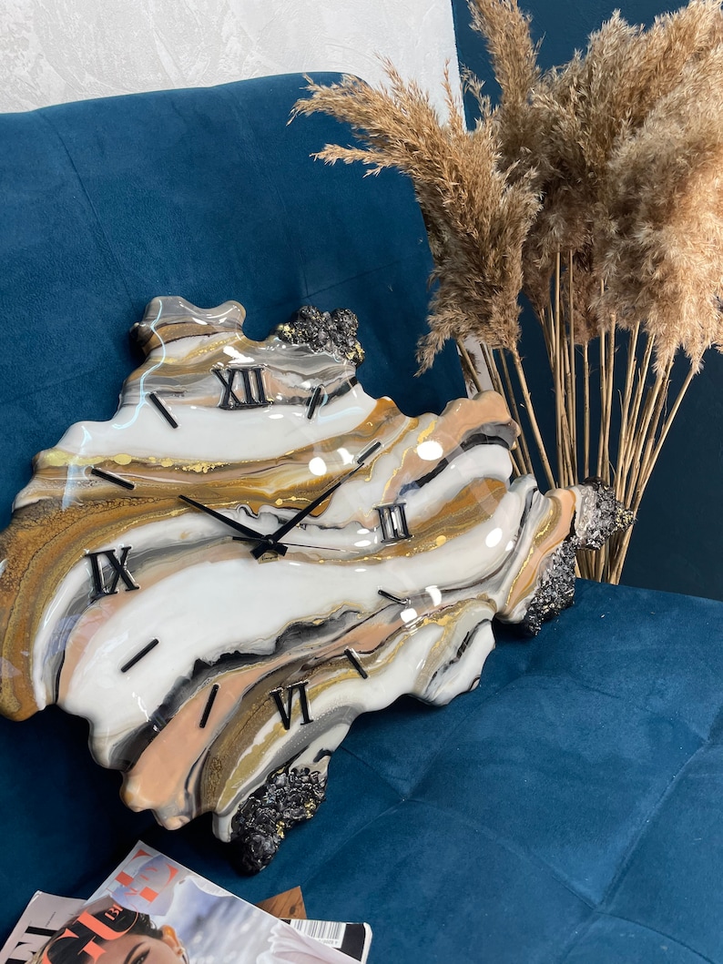Geode Wall Clock Epoxy Resin Wall Clock Unique Wall Clock - Etsy