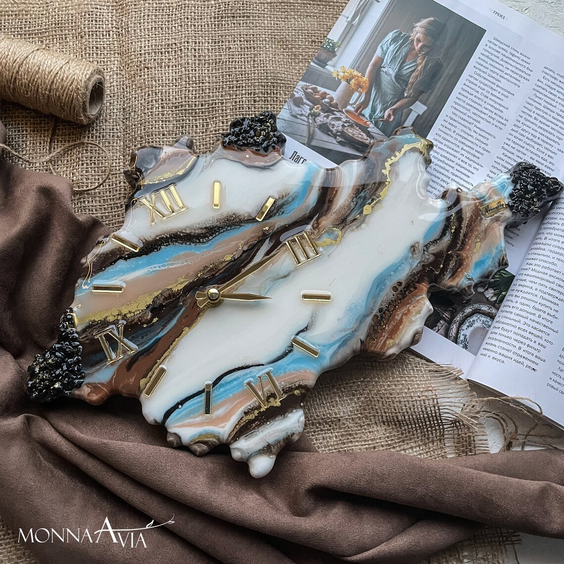 Geode Wall Clock Epoxy Resin Wall Clock Housewarming Gift - Etsy