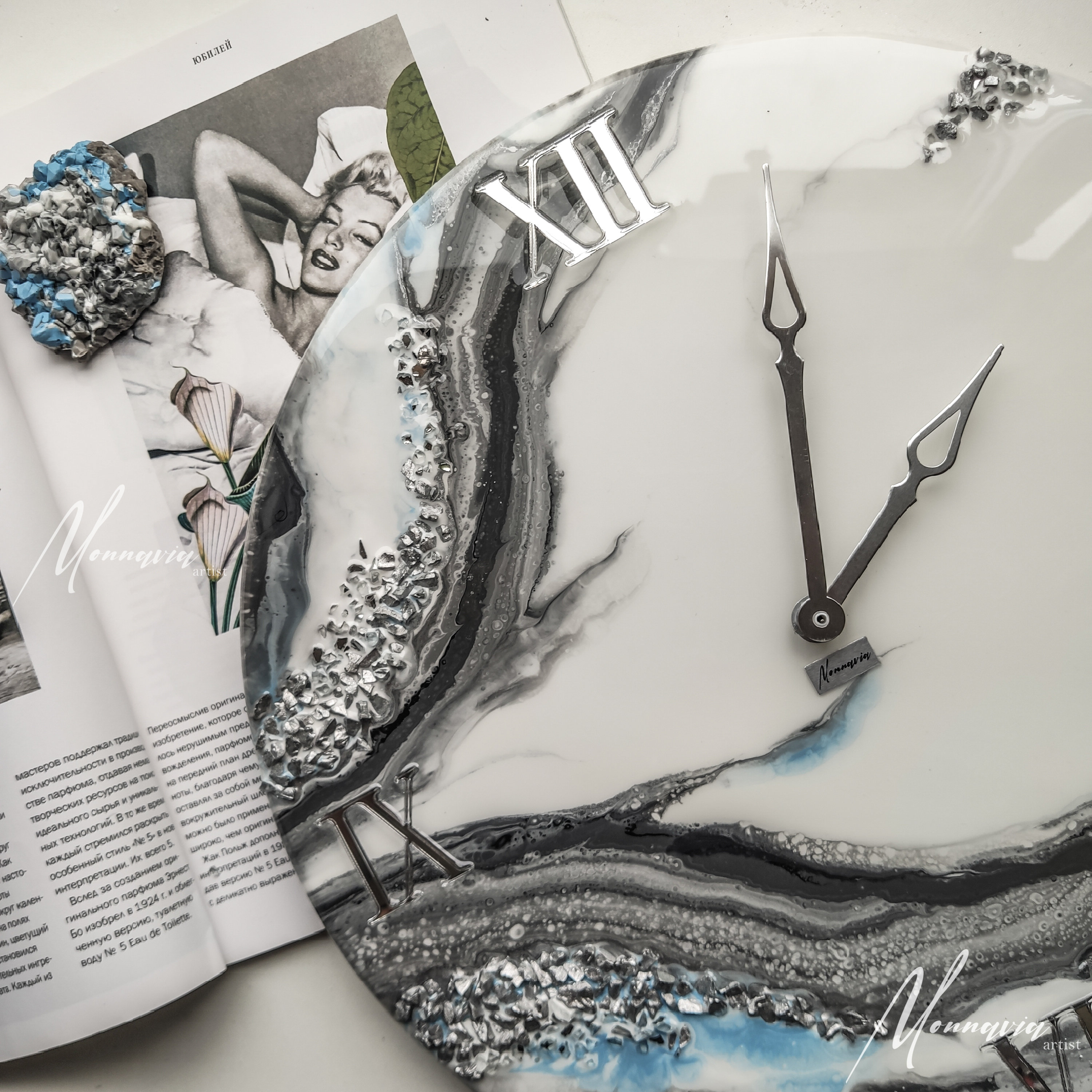 Resin Art Wall Clock Unique Home Decor Resin Wall Clock Black - Etsy