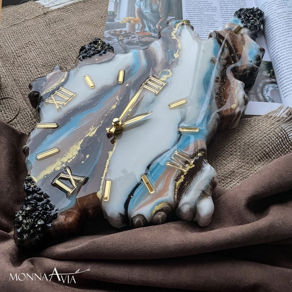 Geode Wall Clock Epoxy Resin Wall Clock Housewarming Gift - Etsy