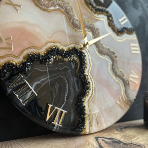 Black Geode Wall Clock Epoxy Resin Wall Clock Housewarming Gift Firts ...