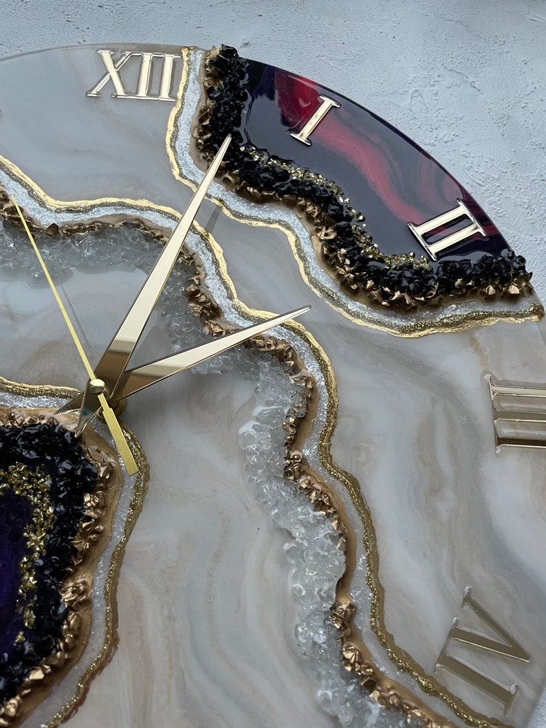 Resin Geode Clock Geode Painting Resin Art Clock Abstract - Etsy