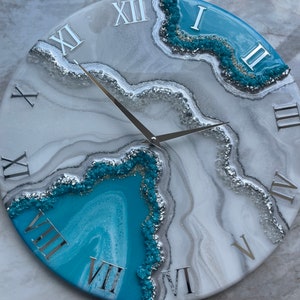 Resin Geode Clock, Resin Art, Geode Art, Resin Geode Wall Art ...