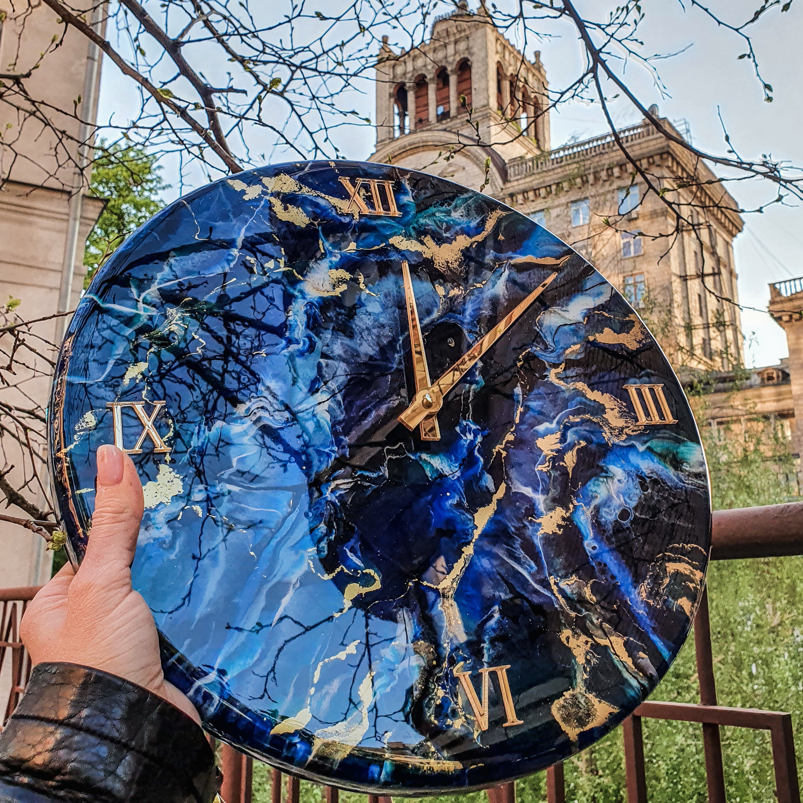 Wall Clock Unique Resin Art Modern Wall Clock Abstract Wall - Etsy