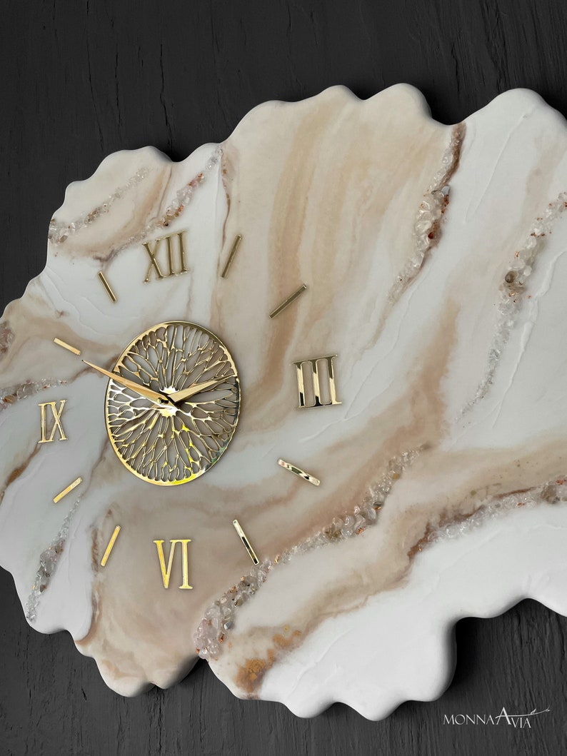 Geode Matte Wall Clock Epoxy Resin Wall Clock Unique Wall - Etsy