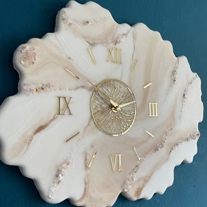 Geode Matte Wall Clock Epoxy Resin Wall Clock Unique Wall Clock Marble ...