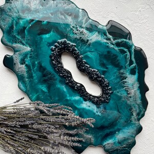 Geode Wall Picture, Wall Painting, Geode Wall, Ocean Silver Geode ...