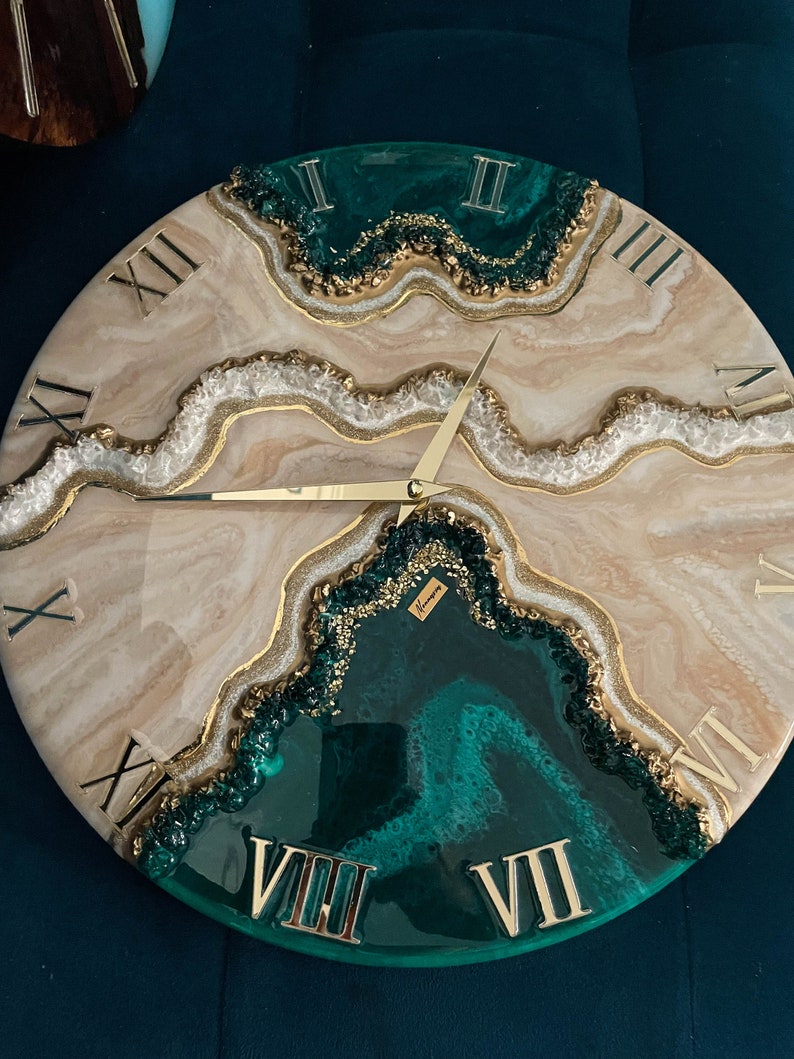 Resin Geode Clock Geode Painting Resin Art Clock Abstract - Etsy