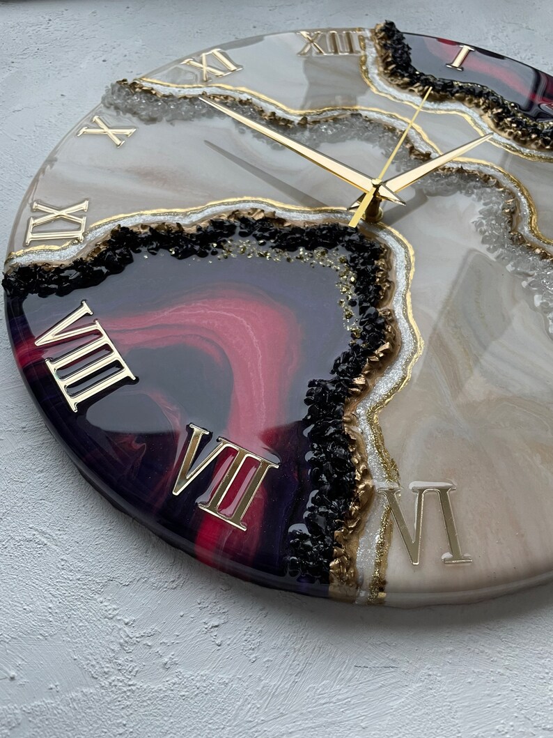 Resin Geode Clock Geode Painting Resin Art Clock Abstract - Etsy