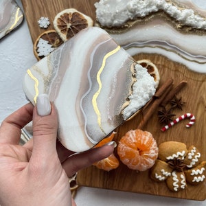 Wood Cutting Board Set Geode Board Geode Crystal Art Decorative Board ...