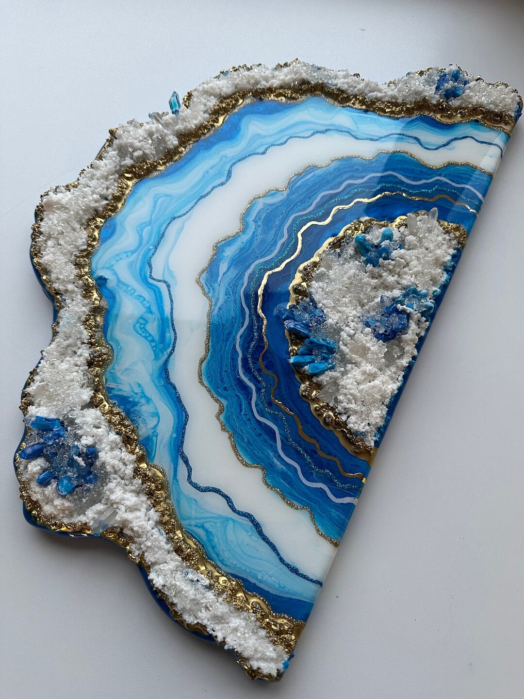 Geode Wall Picture, Wall Painting, Geode Wall, Wall Decor Blue ...