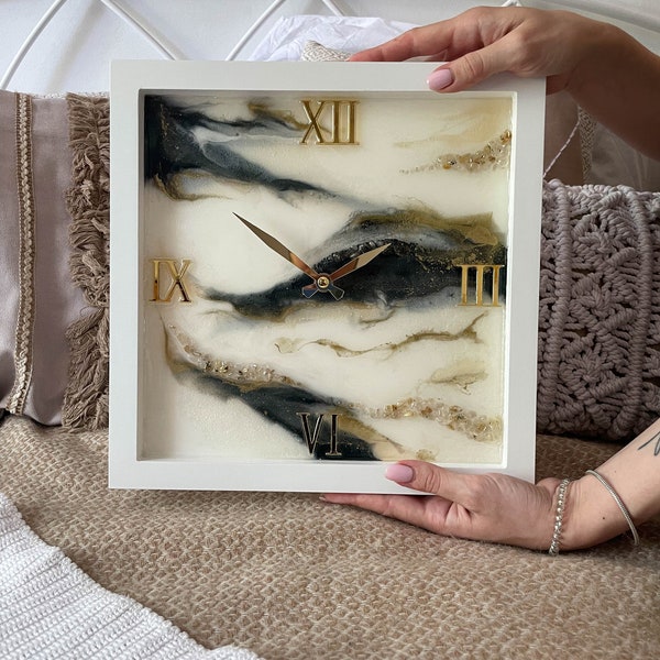 Dark Blue Frame Wall Clock - Etsy