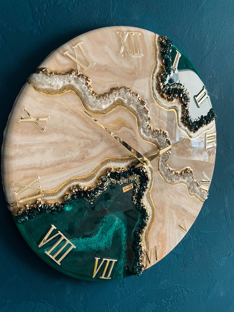 Resin Geode Clock Geode Painting Resin Art Clock Abstract - Etsy