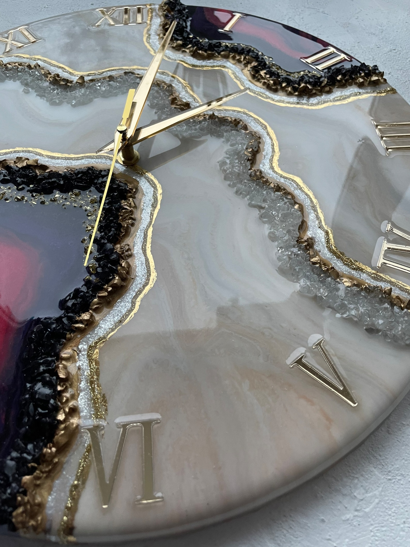 Resin Geode Clock, Geode Painting, Resin Art Clock, Abstract Painting ...